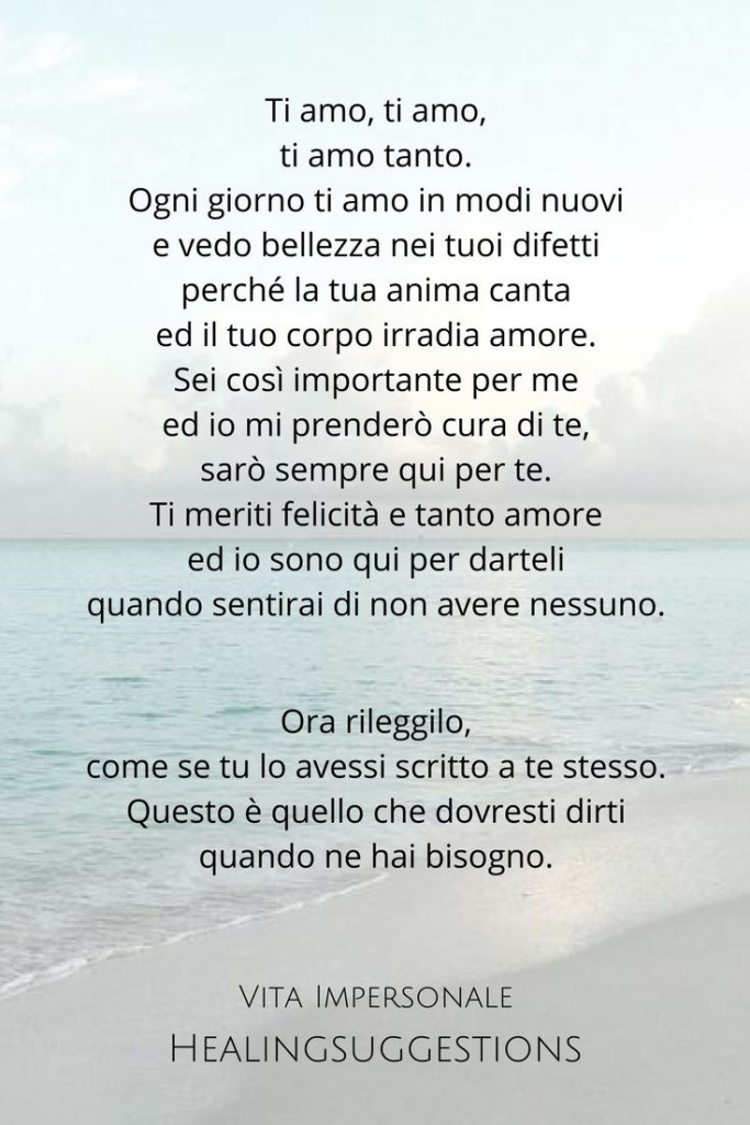 "Ti amo, ti amo tanto. Ogni giorno ti amo nei tuoi difetti perché la ...